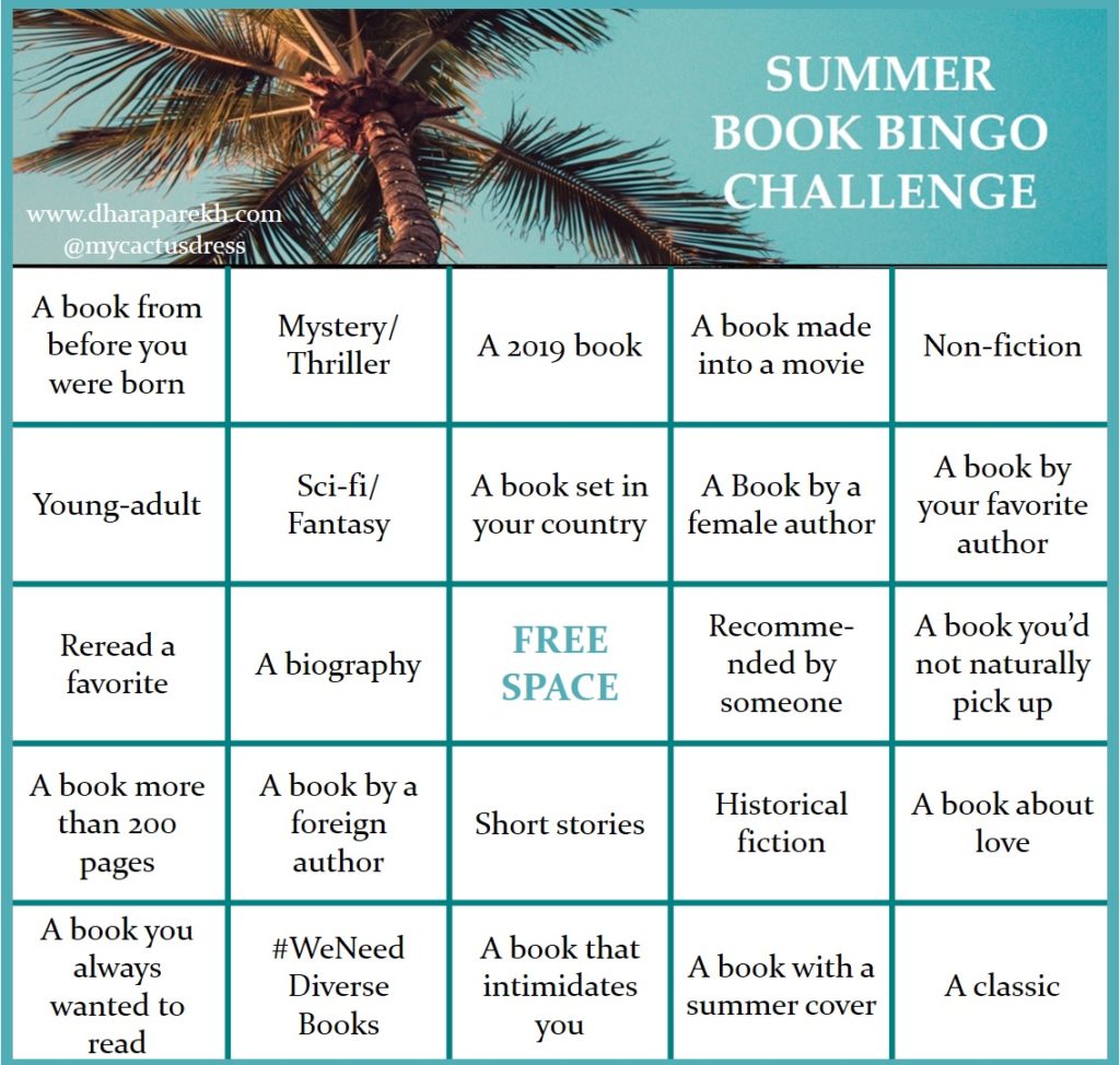 Summer Book Bingo Challenge - Dhara Parekh